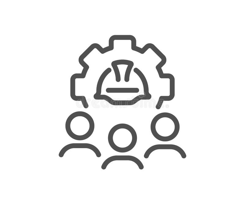 Engineering Team Line Icon. Engineer or Architect Group Sign. Vector ...