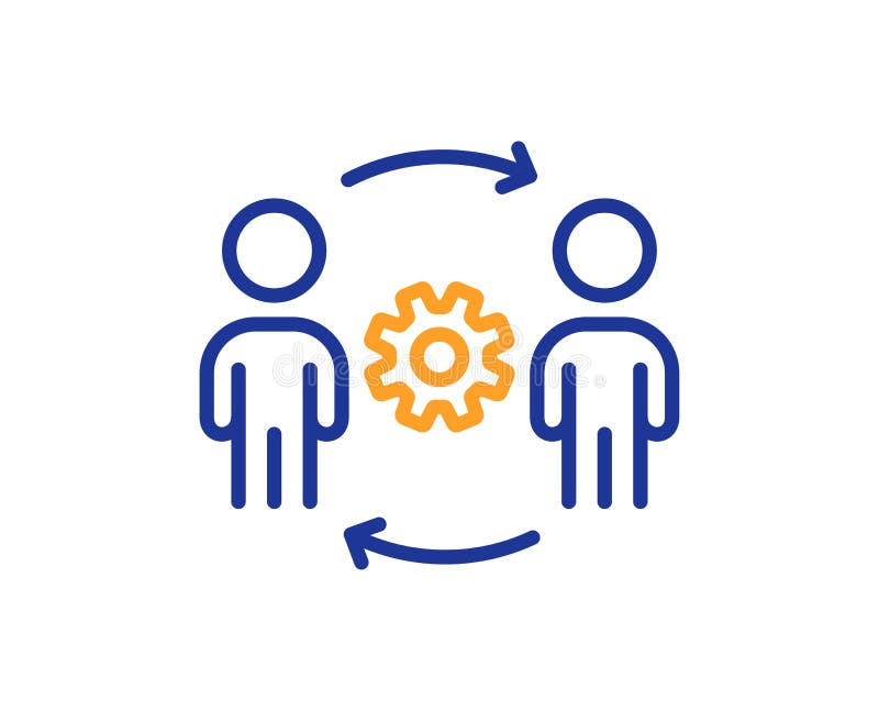 Engineering Team Line Icon. Engineer or Architect Group Sign. Vector ...