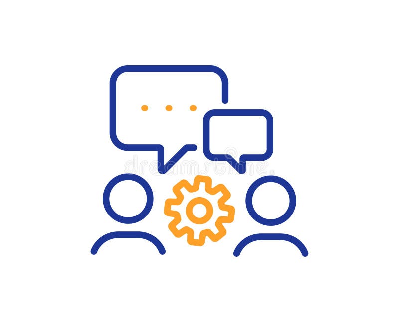 Engineering Team Line Icon. Engineer or Architect Group Sign. Vector ...