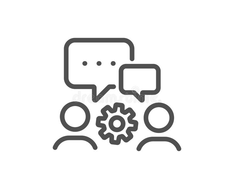 Engineering Team Line Icon. Engineer or Architect Group Sign. Vector ...