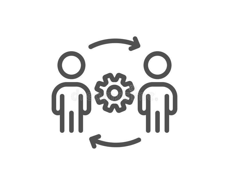 Engineering Team Line Icon. Engineer or Architect Group Sign. Vector ...