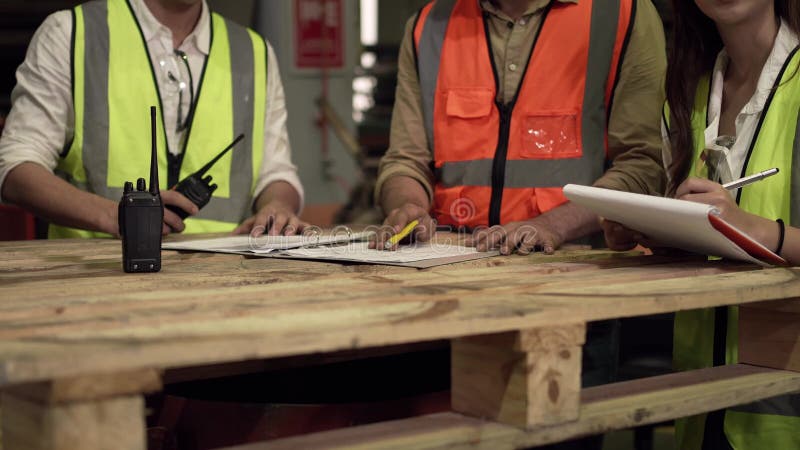 Engineering Team Meeting with Technician and Worker Operating. Teamwork ...