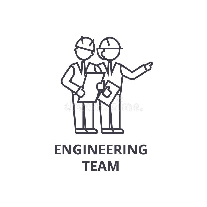 Engineering Team Black Vector Concept Icon. Engineering Team Flat ...