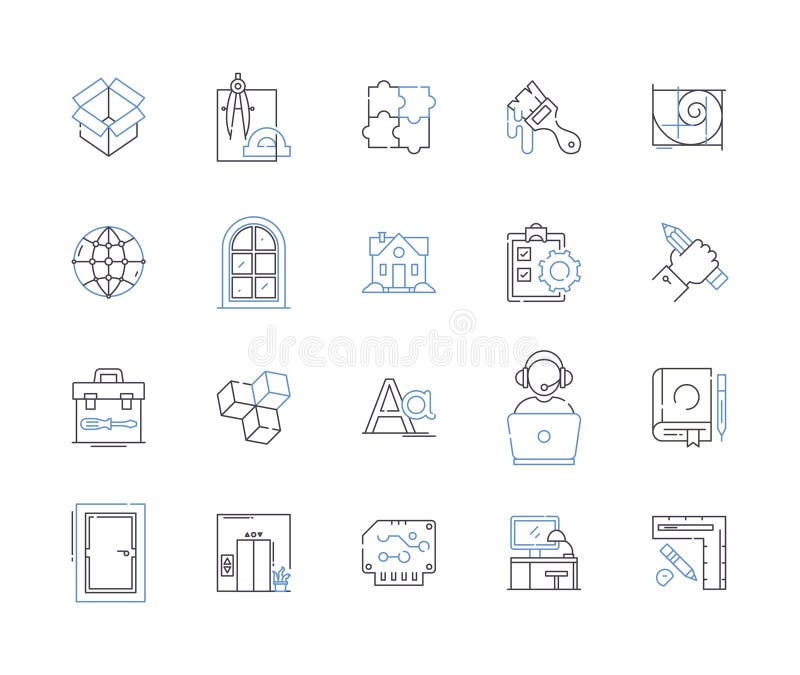 Engineering Tech Outline Icons Collection. Engineering, Technology ...