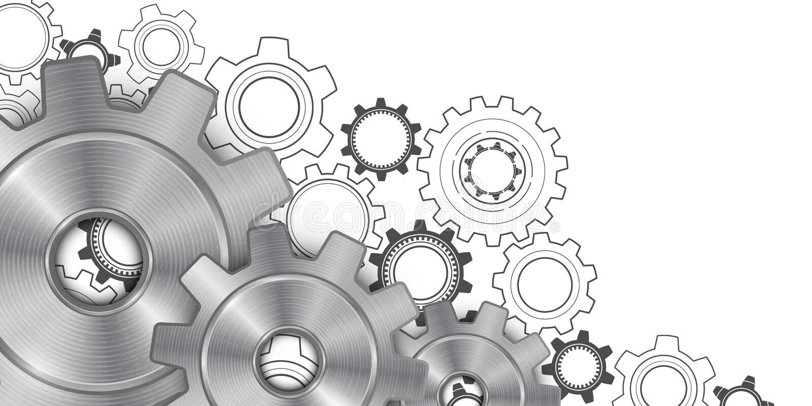 Technology Background .Technical Drawing of Gears .Engineering Concept ...