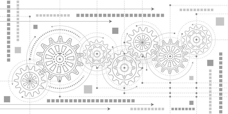Engineering Technical Drawing on a White Background.Technical Drawing ...