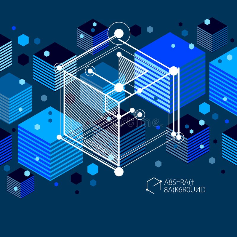 Engineering Technological Dark Blue Vector 3D Wallpaper Made Wit Stock ...