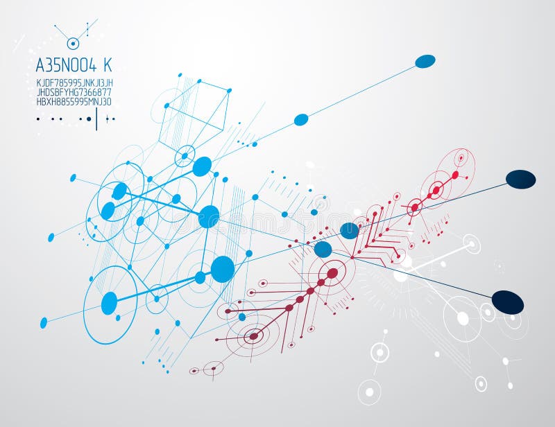 Engineering Technological Vector Wallpaper Made with Circles and Lines ...