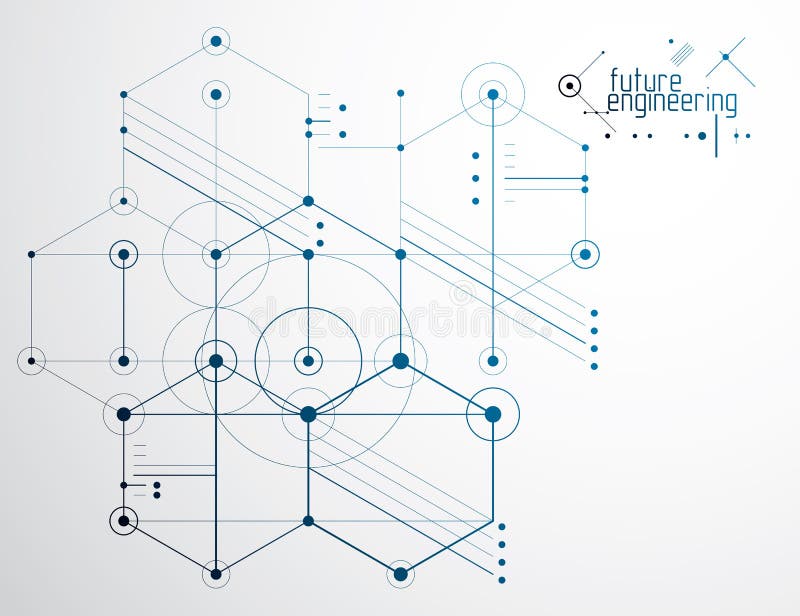Engineering Technological Vector Wallpaper Made with Hexagons, Circles ...