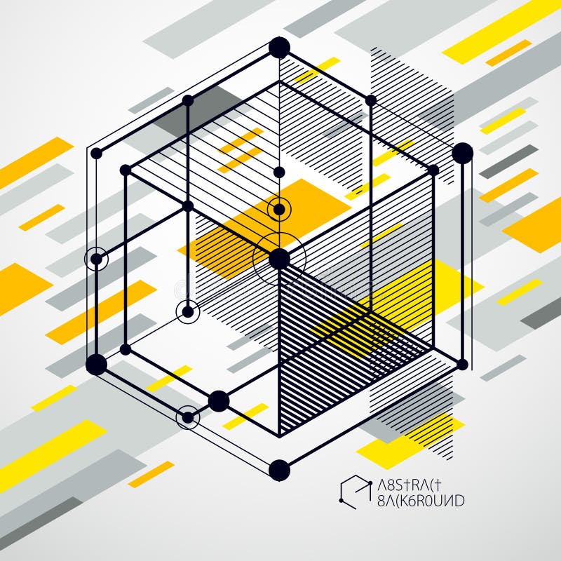 Engineering Technological Yellow Vector 3D Wallpaper Made with Cubes ...