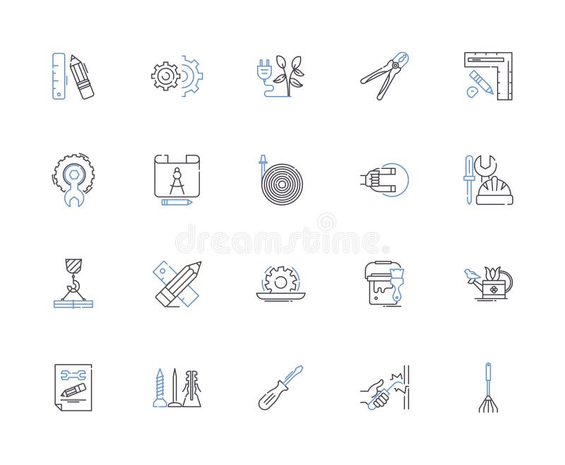 Engineering Technologies Outline Icons Collection. Technologies ...