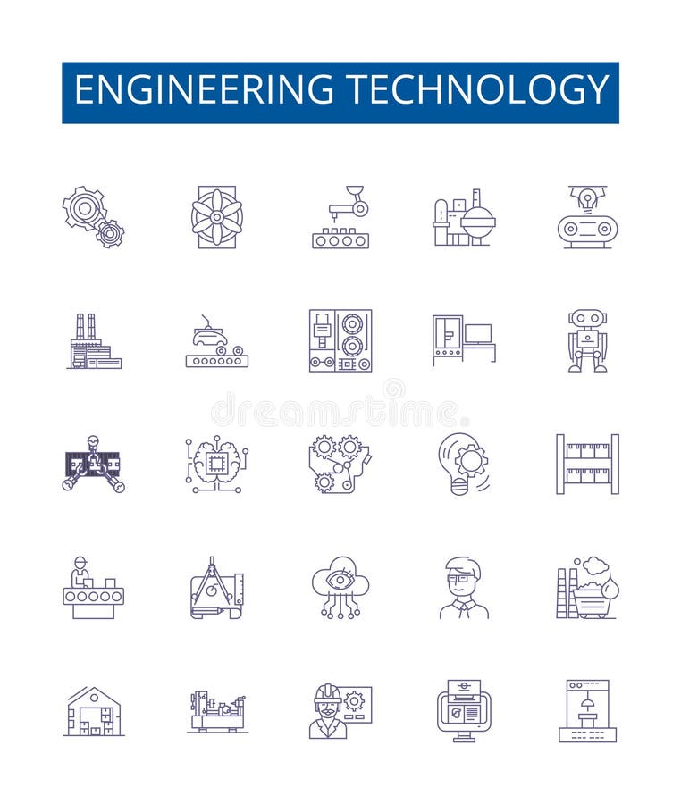 Engineering Technology Line Icons Signs Set. Design Collection of ... Engineering Technology Line Icons Signs Set. Design Collection of ...