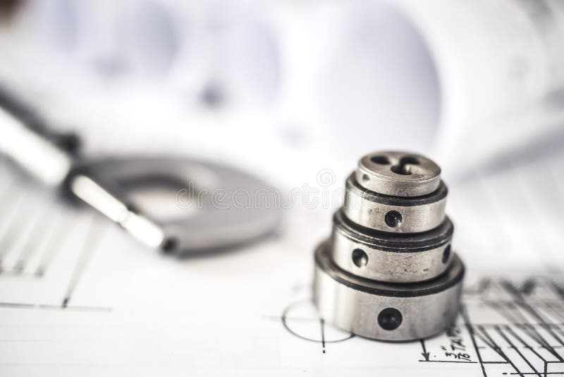 Engineering and Technology of Roll and Flat Technical Drawing. Bunch of ...