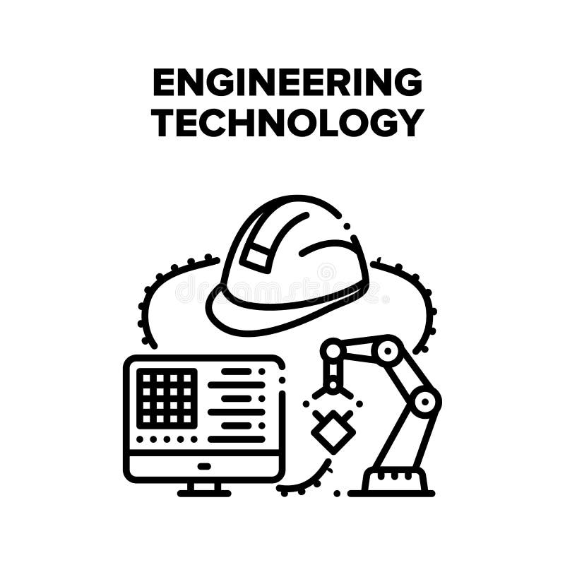 Engineering Technology System Vector Black Illustration Stock Vector ...