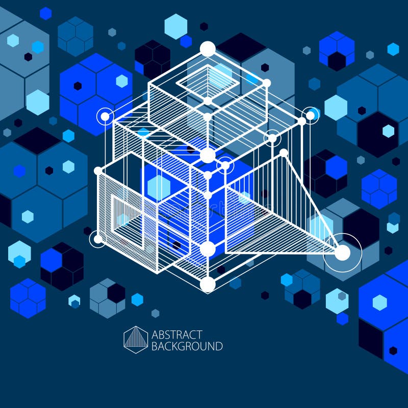 Engineering Technology Vector Dark Blue Wallpaper Made with 3D Cubes ...