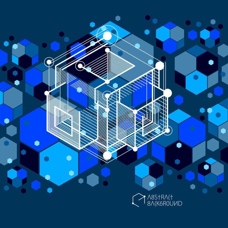 Engineering Technology Vector Dark Blue Wallpaper Made with 3D Cubes ...