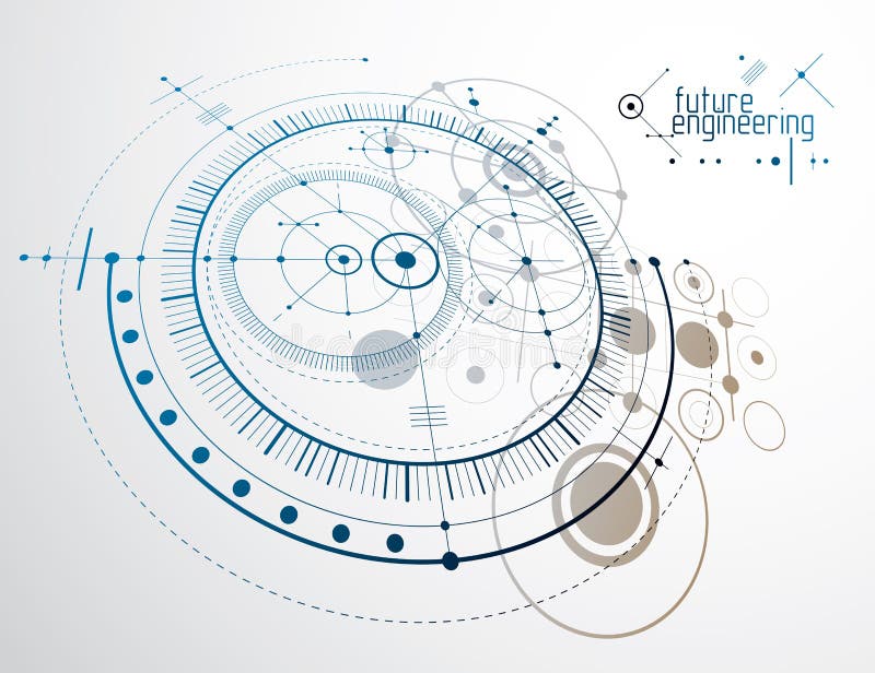 Engineering Technology Vector Wallpaper Made with Circles and Lines ...