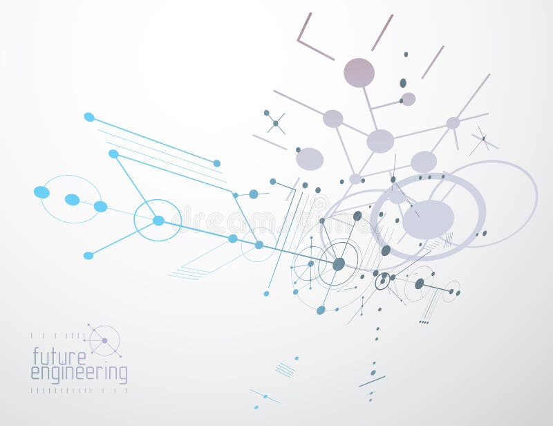 Engineering Technology Vector Wallpaper with Circles and Lines ...