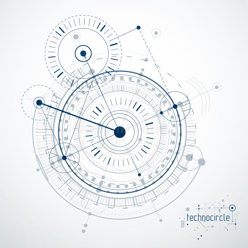 Engineering Technology Vector Wallpaper Made with Circles and Lines. Stock Vector - Illustration ...