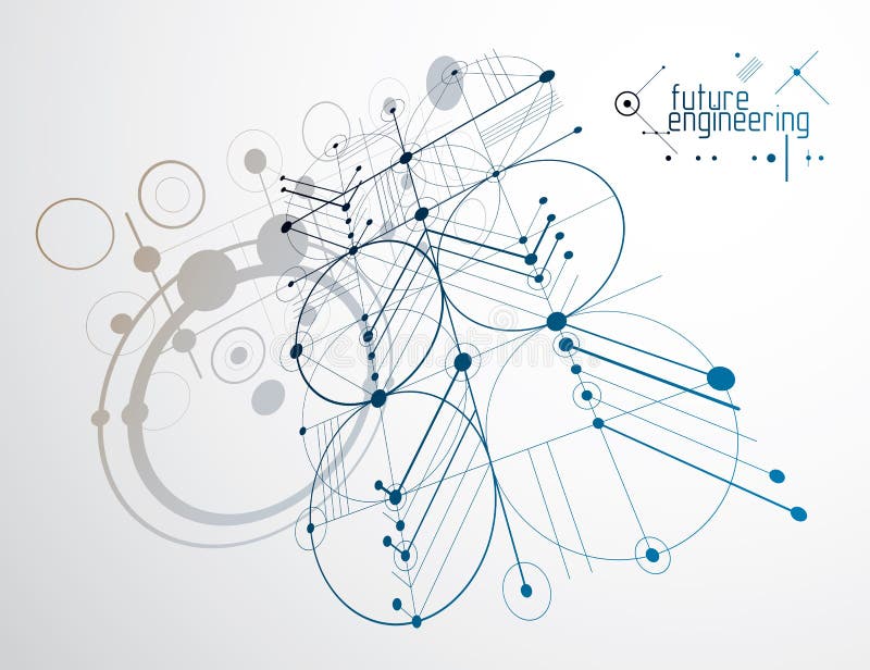 Engineering Technology Vector Wallpaper Made with Circles and Lines ...