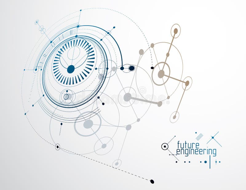 Engineering Technology Vector Wallpaper Made with Circles and Lines ...