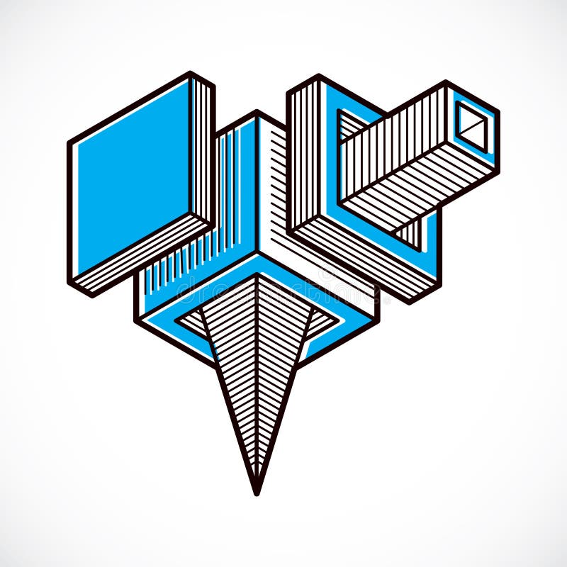 Engineering Three-dimensional Construction, Abstract Vector Trig Stock ...