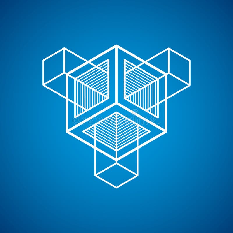 Engineering Three-dimensional Construction, Abstract Vector Trig Stock ...