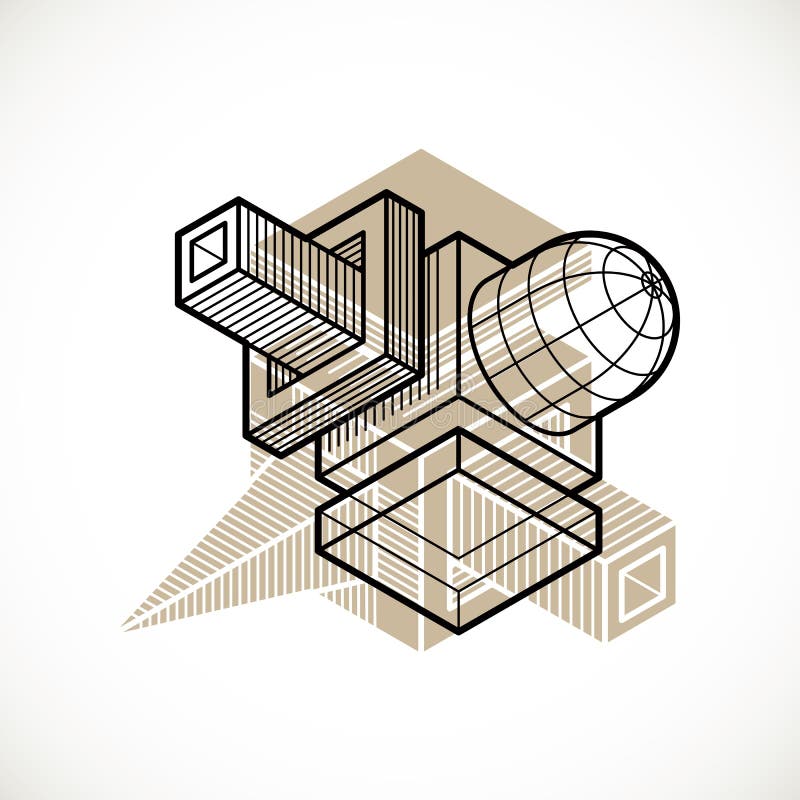 Engineering Three-dimensional Construction, Abstract Vector Trig Stock ...