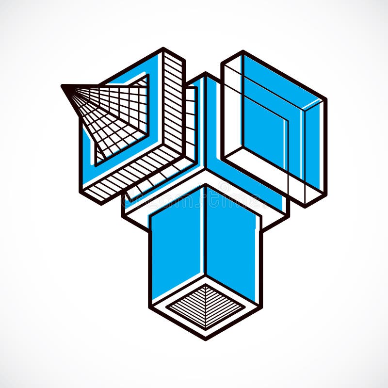 Engineering Three-dimensional Construction, Abstract Vector Trig Stock ...