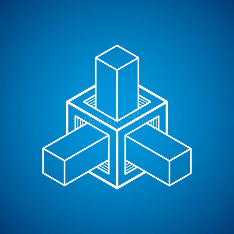 Engineering Three-dimensional Construction, Abstract Vector Trig Stock ...