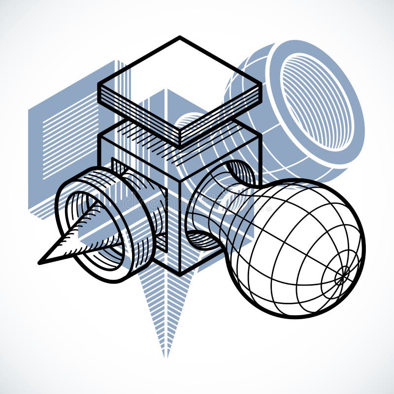 Engineering Three-dimensional Construction, Abstract Vector ...
