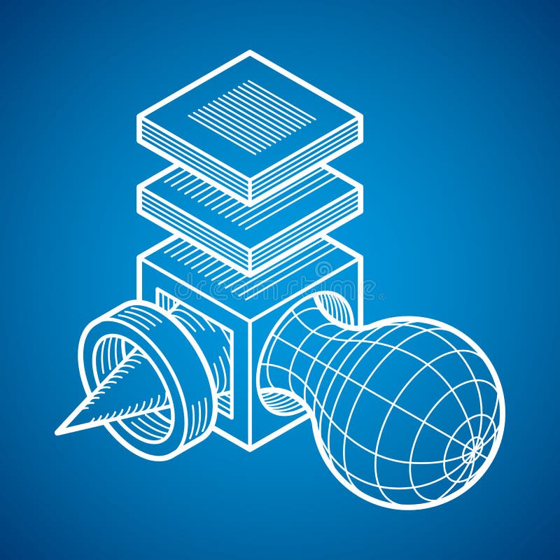 Engineering Three-dimensional Construction, Abstract Vector Trig Stock ... Engineering Three-dimensional Construction, Abstract Vector Trig Stock ...