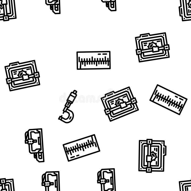 Engineering Tool Work Equipment Vector Seamless Pattern Stock ...
