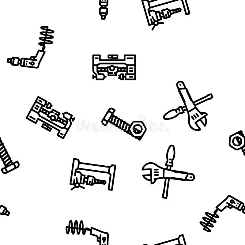 Engineering Tool Work Equipment Vector Seamless Pattern Stock ... Engineering Tool Work Equipment Vector Seamless Pattern Stock ...
