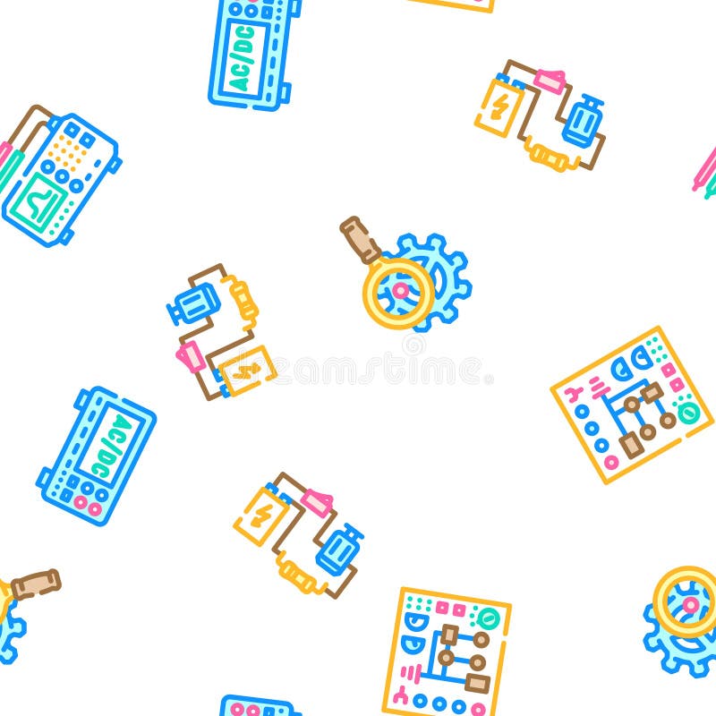 Engineering Tool Work Equipment Vector Seamless Pattern Stock Vector ...