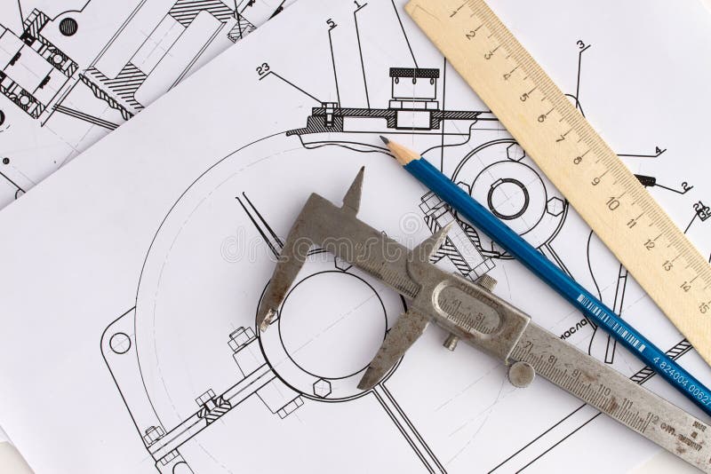 Engineering tools stock image. Image of document, plan - 24282155