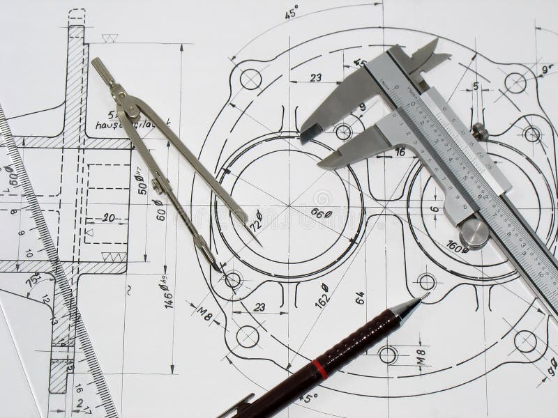 Engineering tools stock image. Image of drafts, back, draft - 5109681