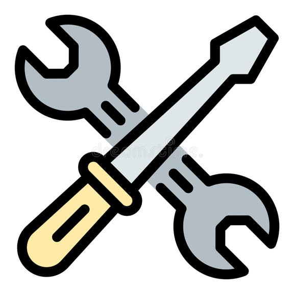 Engineering Tools Icon Flat Line Style Illustration Representing ...
