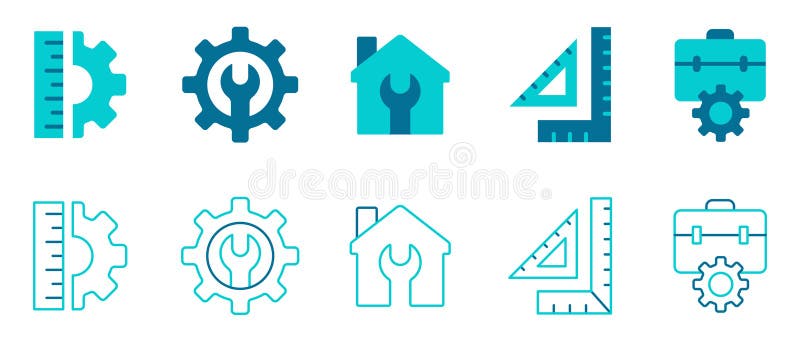 Engineering Tools Icon Set. Machinery, Design, Innovation, Mechanical Stock Vector ...
