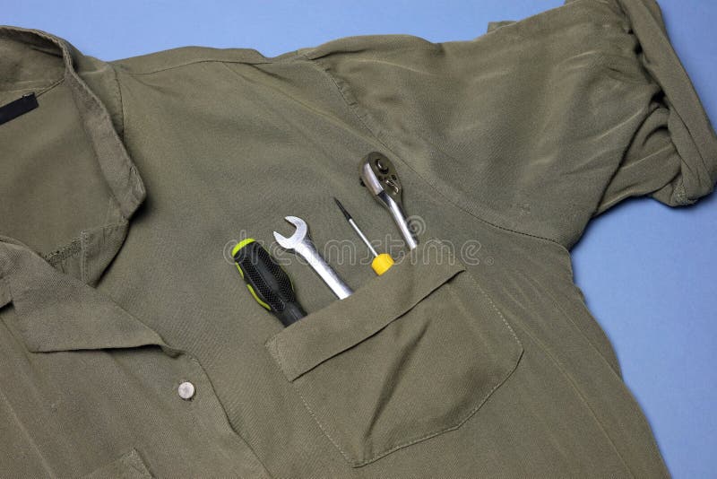 Engineering Tools in a Uniform Stock Image - Image of engineering ...