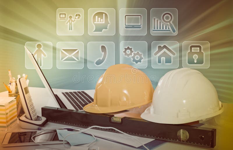 Engineering Tools on Virtual Background Stock Photo - Image of abstract ...