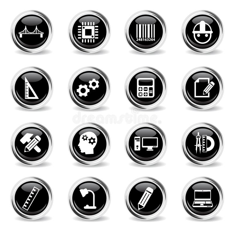 Engineering icon set stock vector. Illustration of button - 126294690