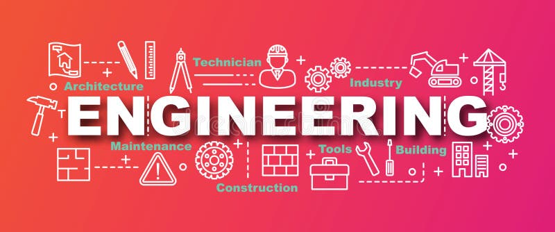 Engineering Vector Trendy Banner Stock Vector - Illustration of machine ...