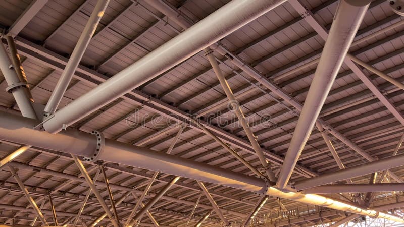 Engineering View of a Stadium Roof Structure Featuring I-beams ...