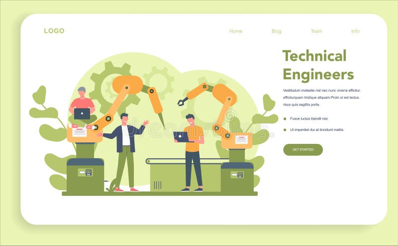 Engineering Web Banner or Landing Page. Technology and Science Stock ...