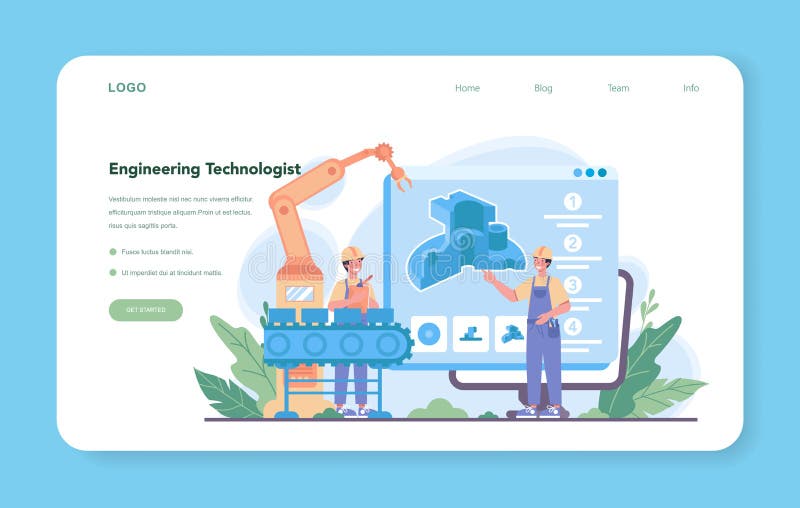 Engineering Web Banner or Landing Page. Technology and Science Stock ...