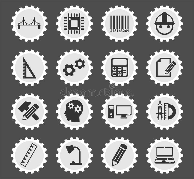 Engineering icon set stock vector. Illustration of engineer - 128457178