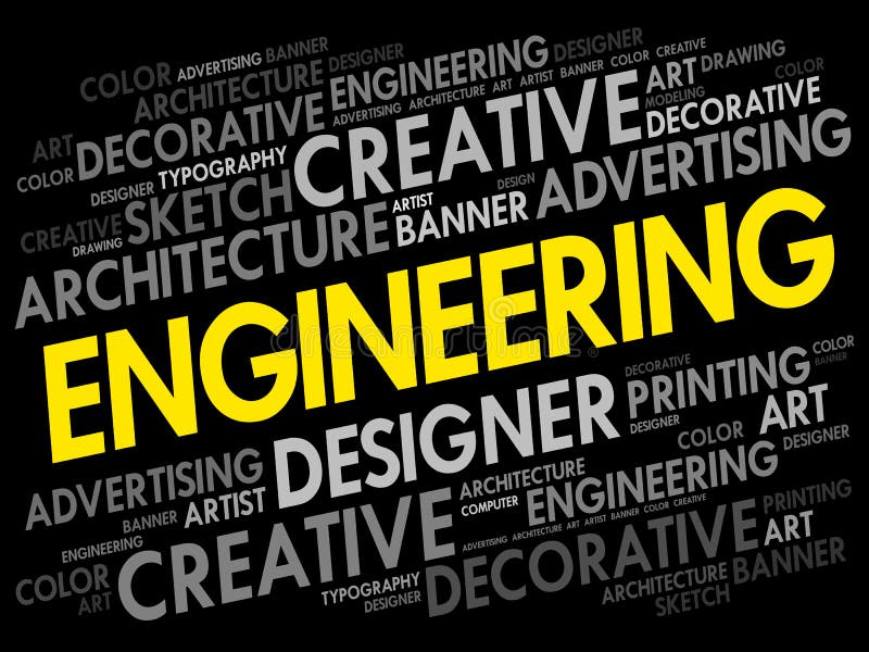 Engineering word cloud stock illustration. Illustration of contractor ...