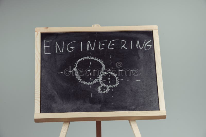 Engineering Word Written on Chalkboard Stock Photo - Image of mechanics ...