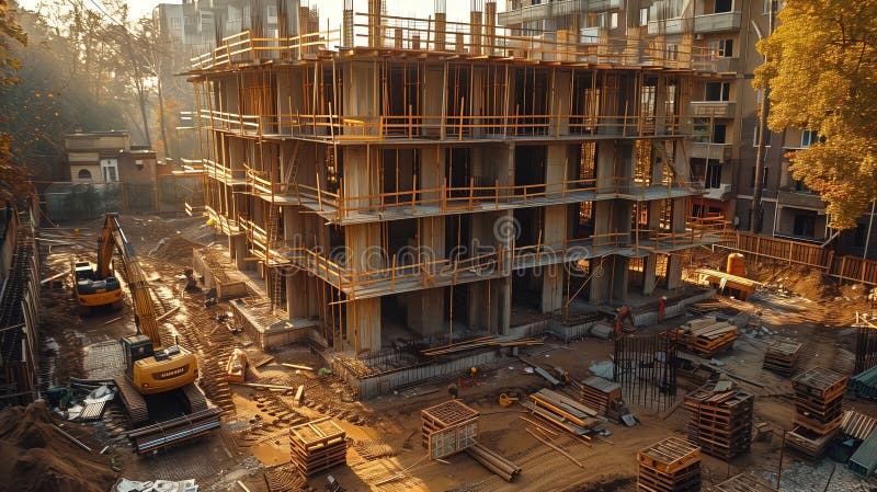 Engineering Work for a Large Building Under Construction in a Large ...
